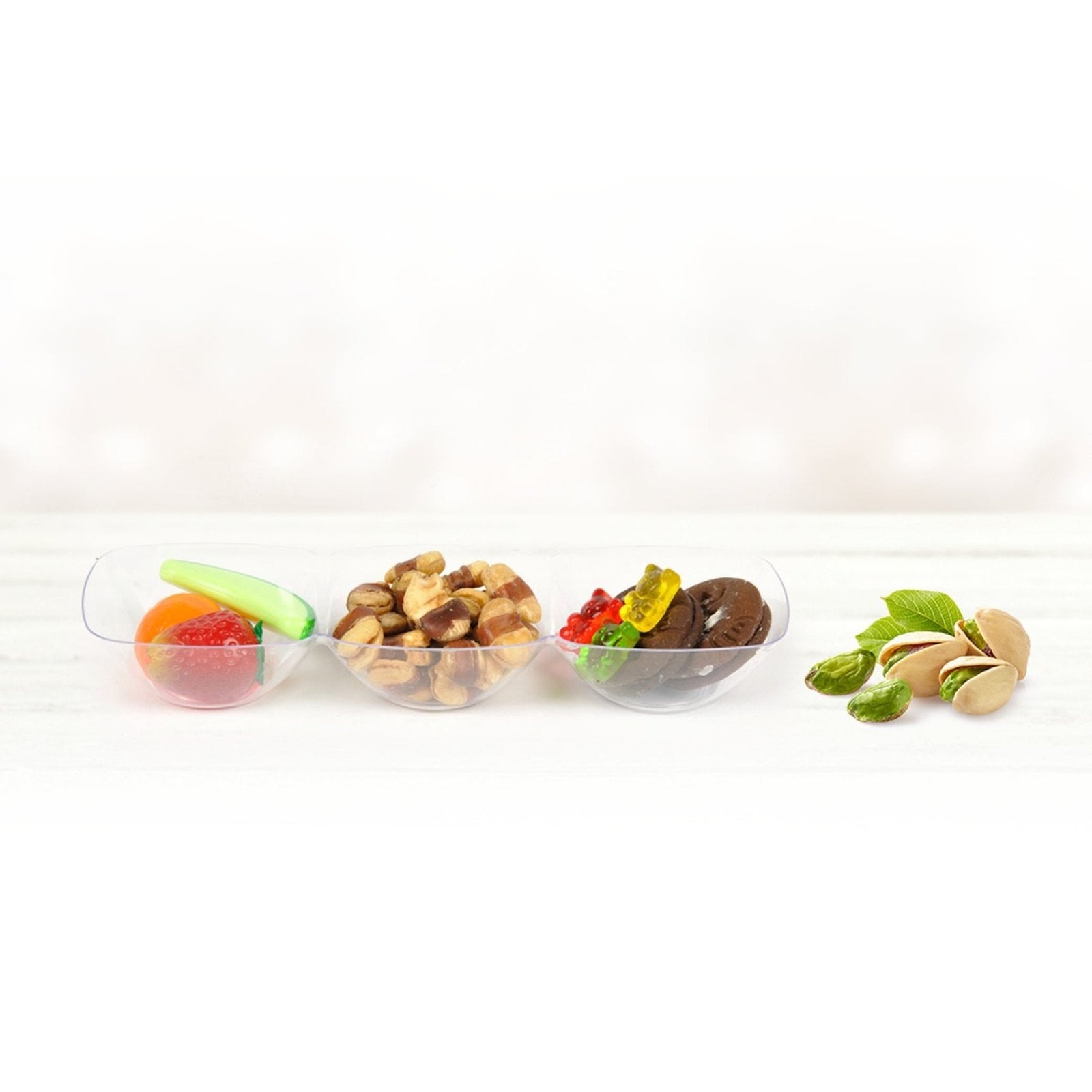5 Transparent Reusable Plastic Mini Dish