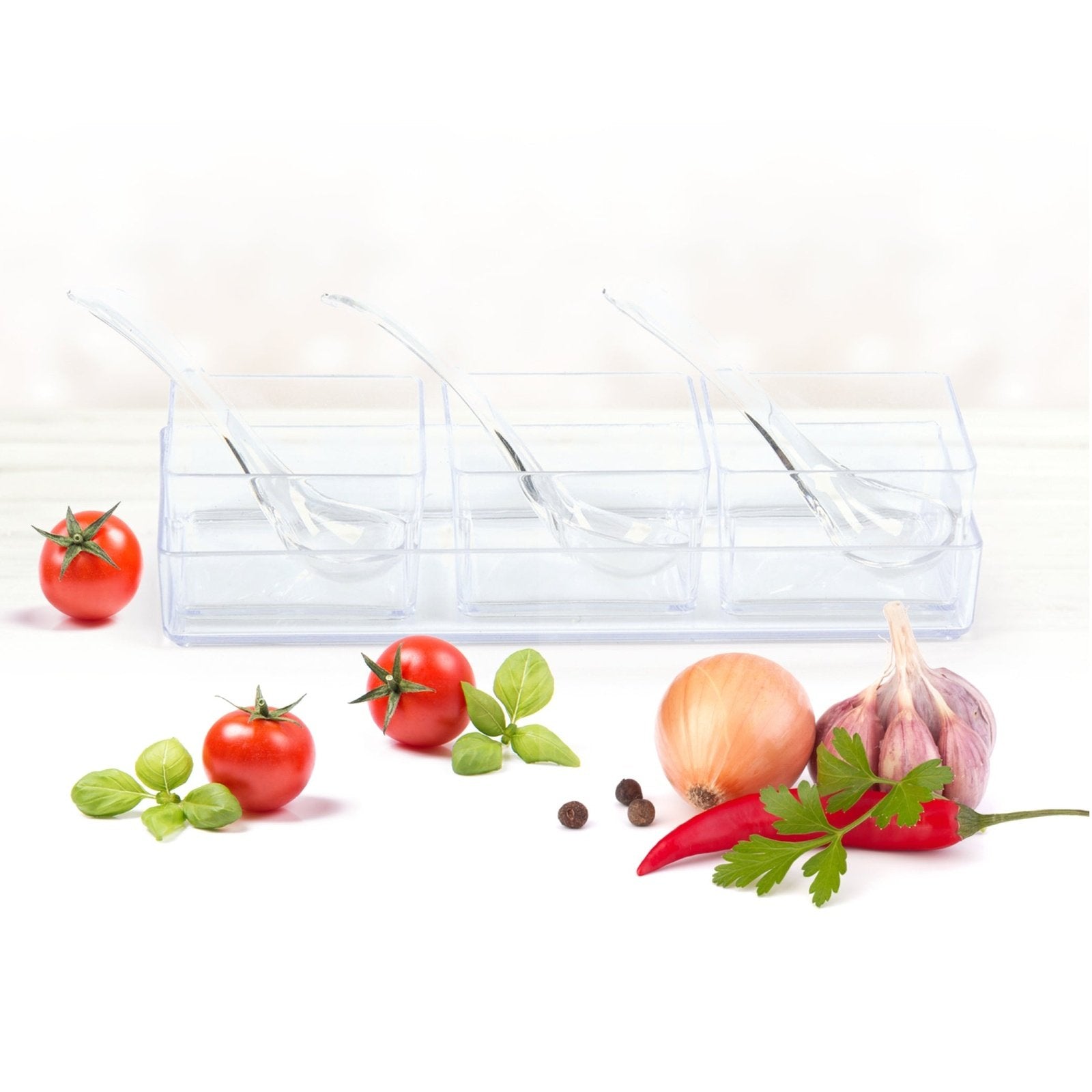 3 Transparent Reusable Plastic Mini Dish